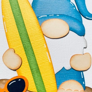 Summer Surfing Gnome Premade Die-cut Embellishment Scrapbook Paper ...