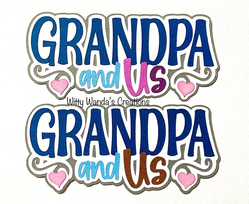 Grandpa and Us Title Pre-made Die Cut Embellishment Gears Scrapbook ...