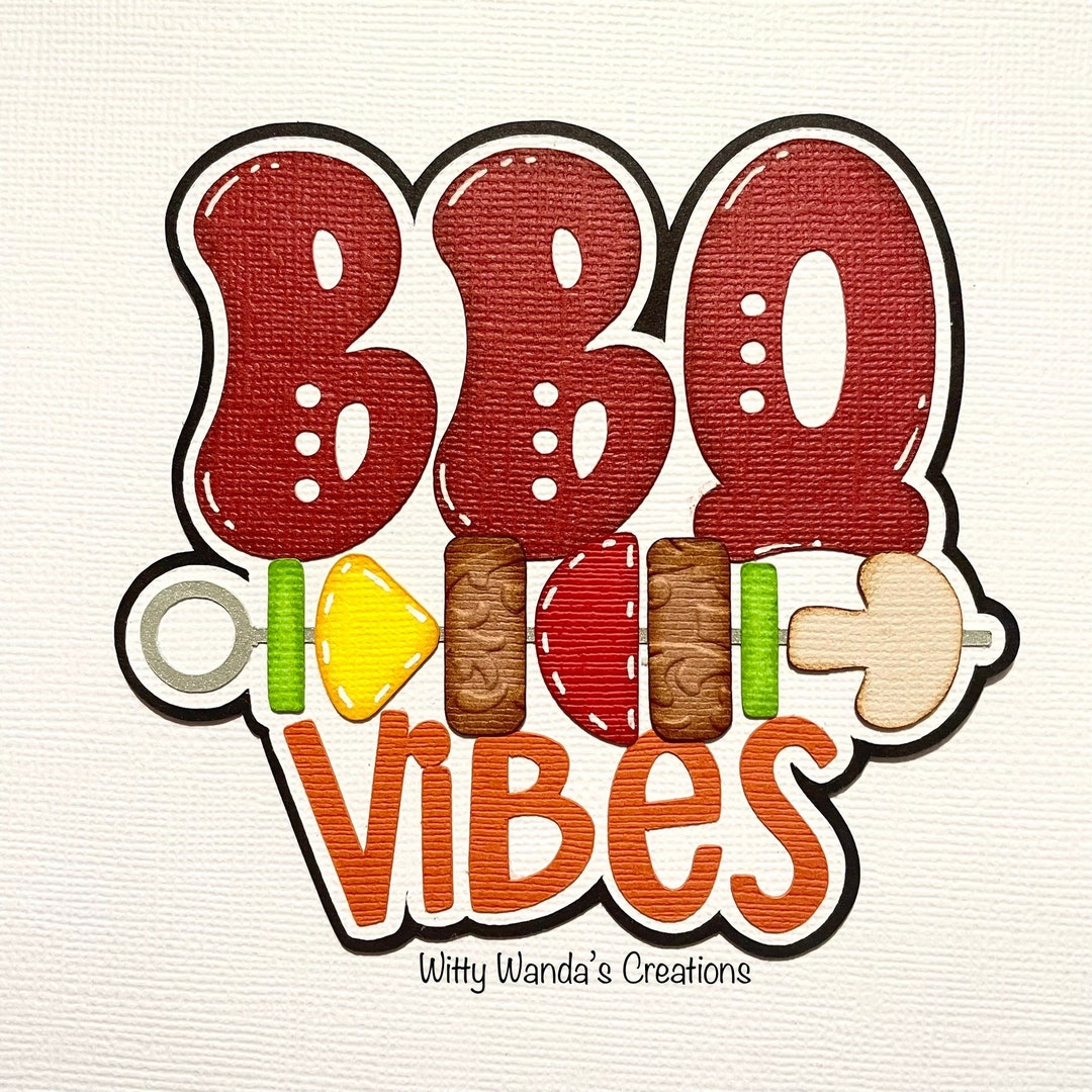Barbeque BBQ Vibes Title Pre-made Die Cut Embellishment Scrapbook Paper ...