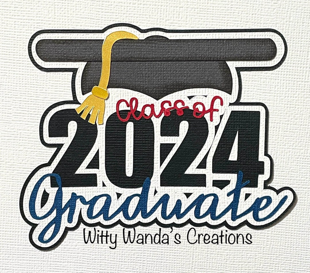 Blue Class of 2024 Graduate Pre-made Graduation Embellishment Cap Hat ...