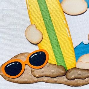 Summer Surfing Gnome Premade Die-cut Embellishment Scrapbook Paper ...