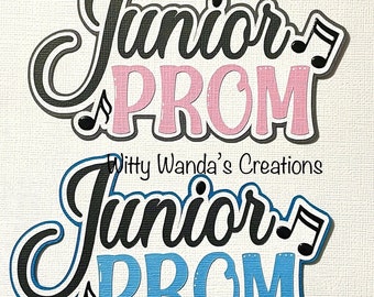 Senior Prom Title Cluster Notes Pre-made Blue Pink Embellishment Paper ...
