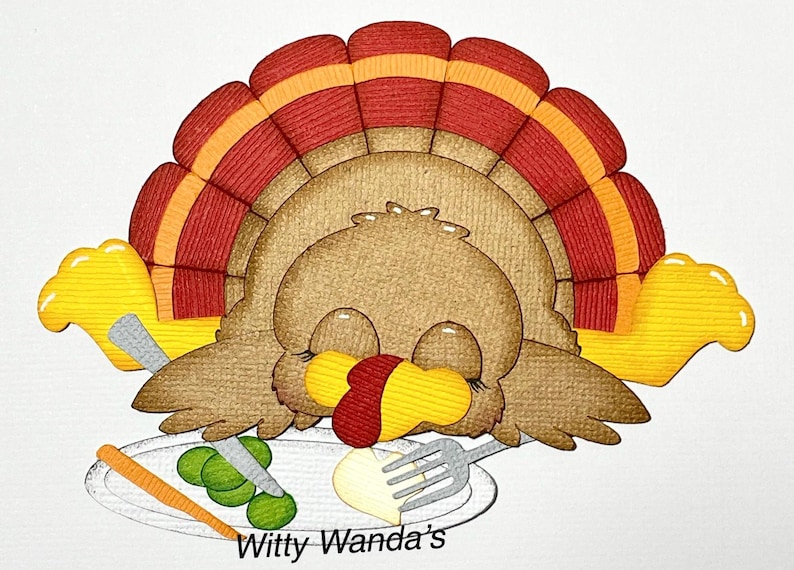 Turkey & Turkey Coma Title Pre-made Die Cut Embellishment Scrapbook ...