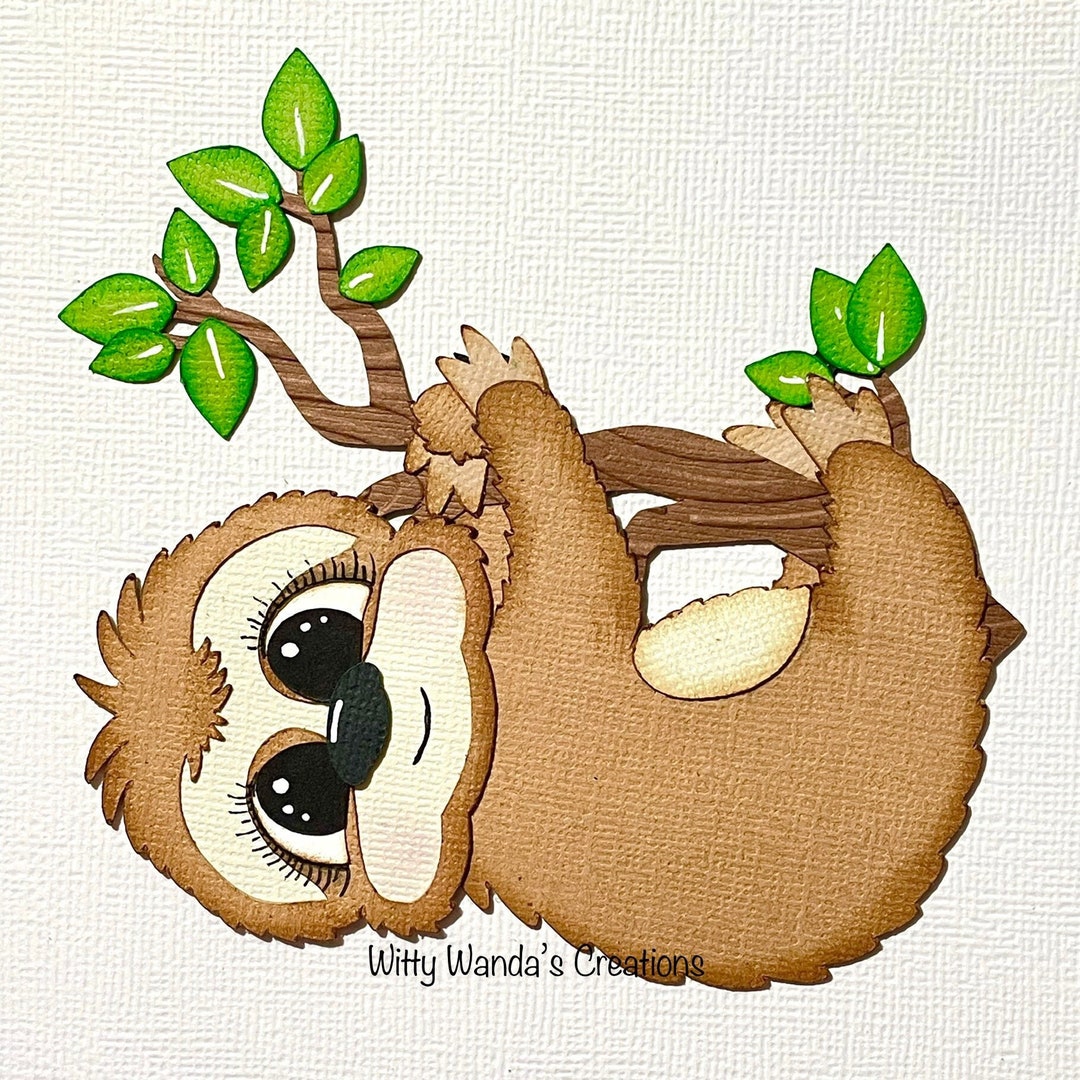 Hanging Sloth Die Cut Embellishment Paper-piecing Scrapbook Card Topper ...