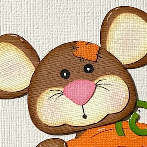Fall Pumpkin Patch Mouse Pre-made Die Cut Embellishment Paper Piecing ...