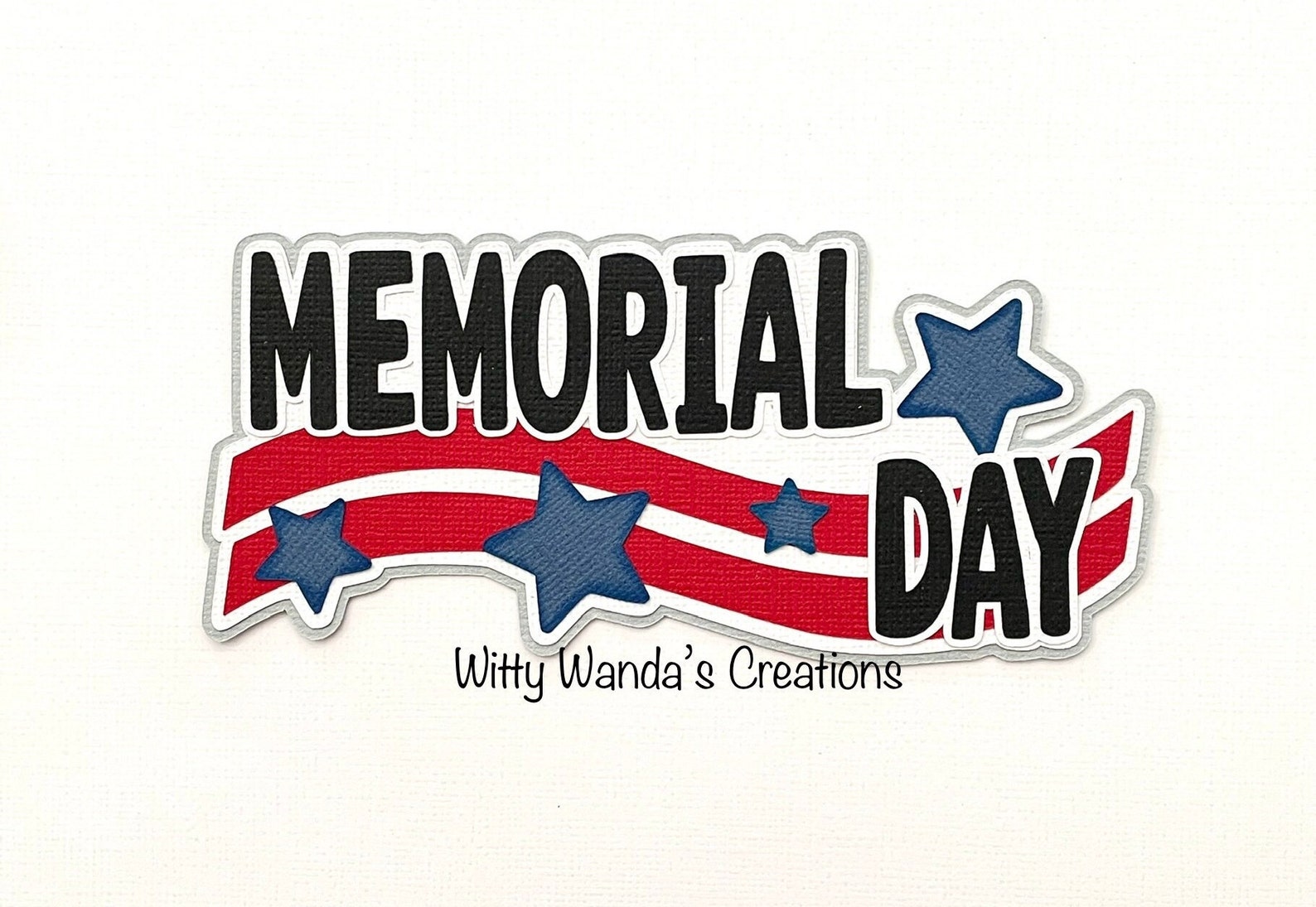 Memorial Day Scrapbook Title Pre-made Scrapbook Card Die Cut ...