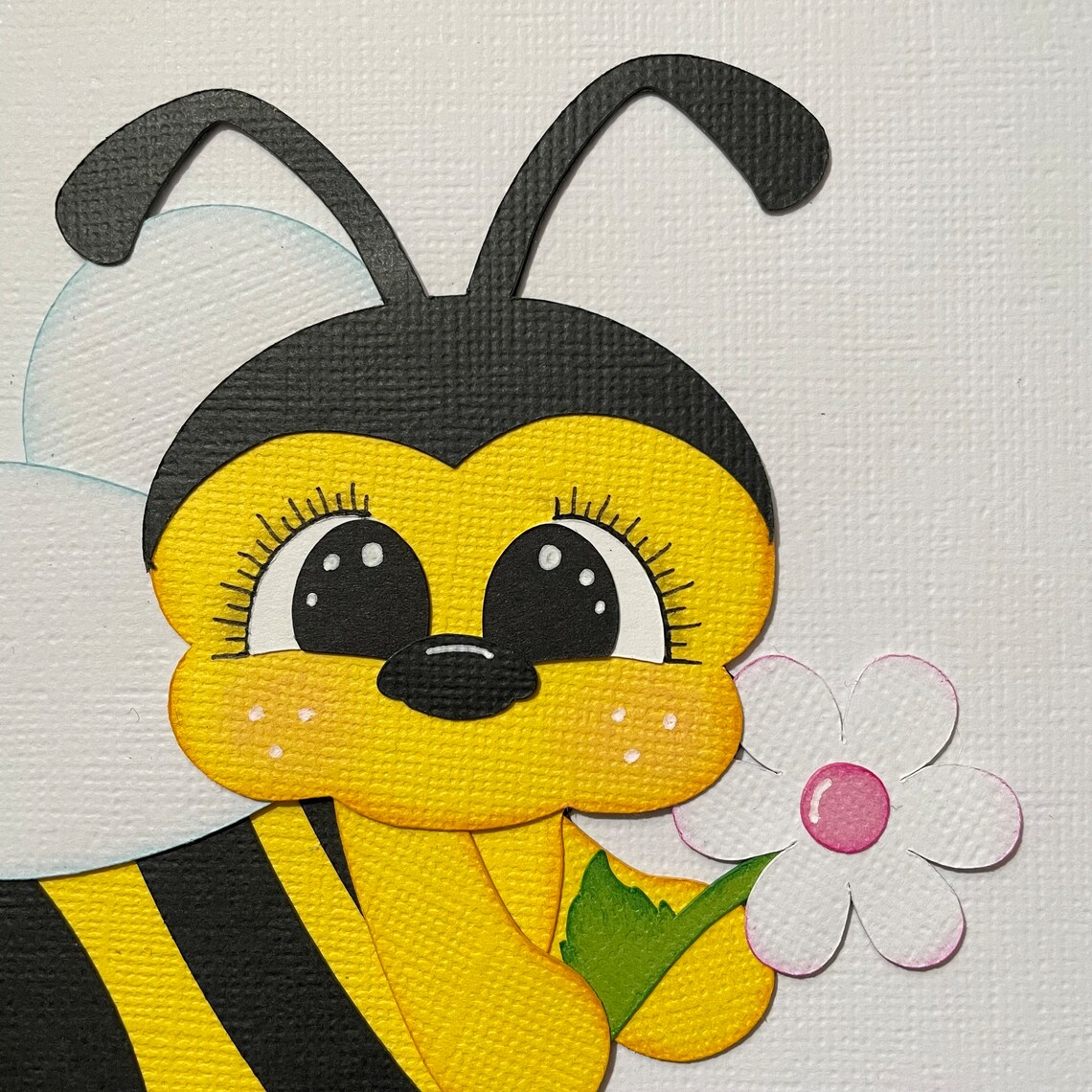 Happy Bee Flower Paper Piecing Embellishment Die Cut Scrapbook - Etsy