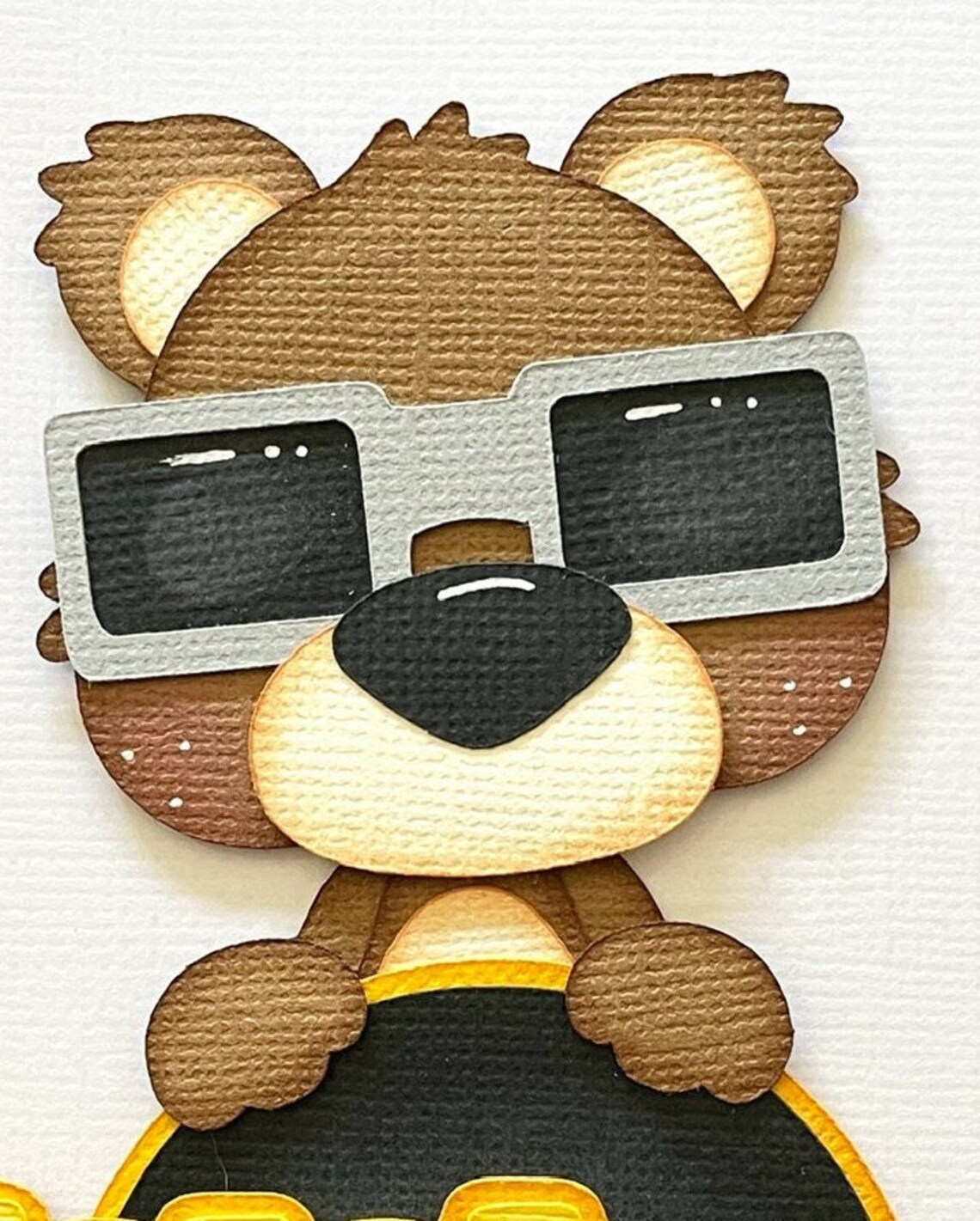 Scrapbook Total Solar Eclipse Bear Title Pre-made Die Cut Embellishment ...