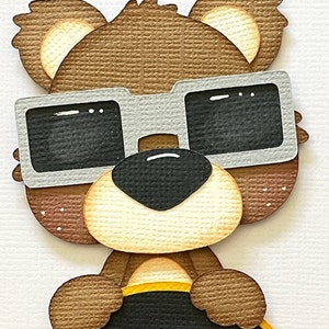 Scrapbook Total Solar Eclipse Bear Title Pre-made Die Cut Embellishment ...