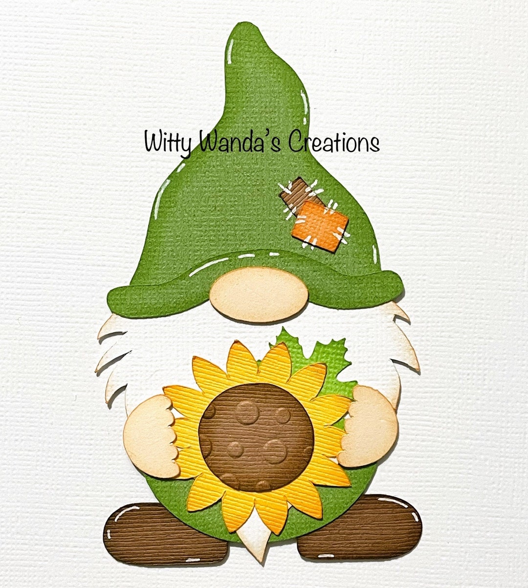 Fall Sunflower Gnome Pre-made Die-cut Embellishment Scrapbook ...