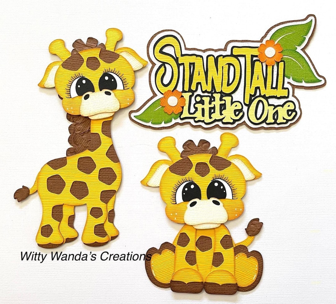 Giraffe & Standing Tall Title Zoo Scrapbook Animal Die-cut ...