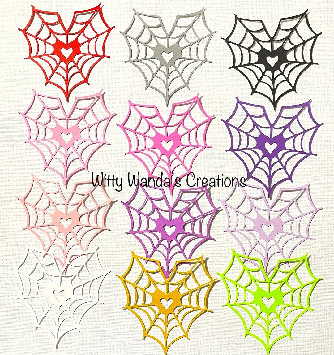 12-15 Heart Love Spider Web Die-cuts Embellishments Valentine Scrapbook ...