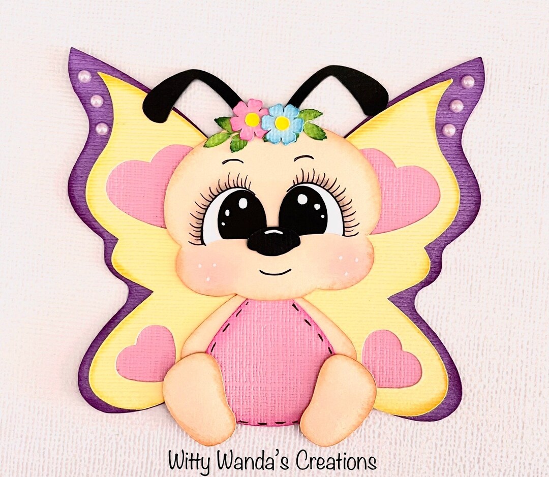 Butterfly Girl Pre-made Diecut Paper Piecing Bug Embellishment ...