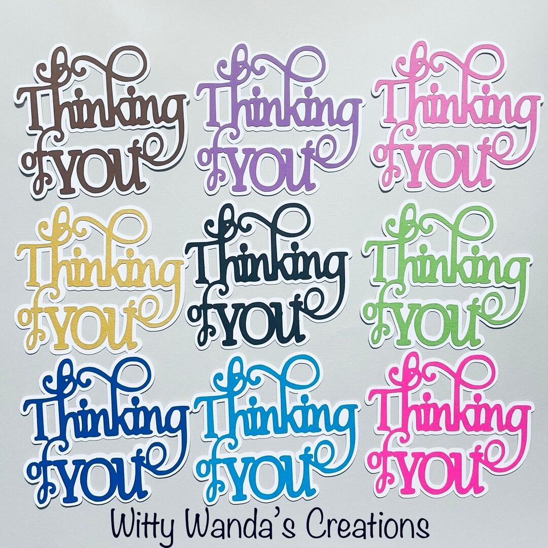 9-18 Thinking of You Sentiment Layered Title Paper Piecing Die-cut ...