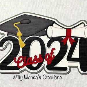 Class of 2024 Hat Diploma Pre-made Graduation Embellishment Paper ...