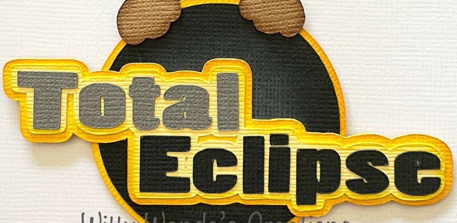 Scrapbook Total Solar Eclipse Bear Title Pre-made Die Cut Embellishment ...