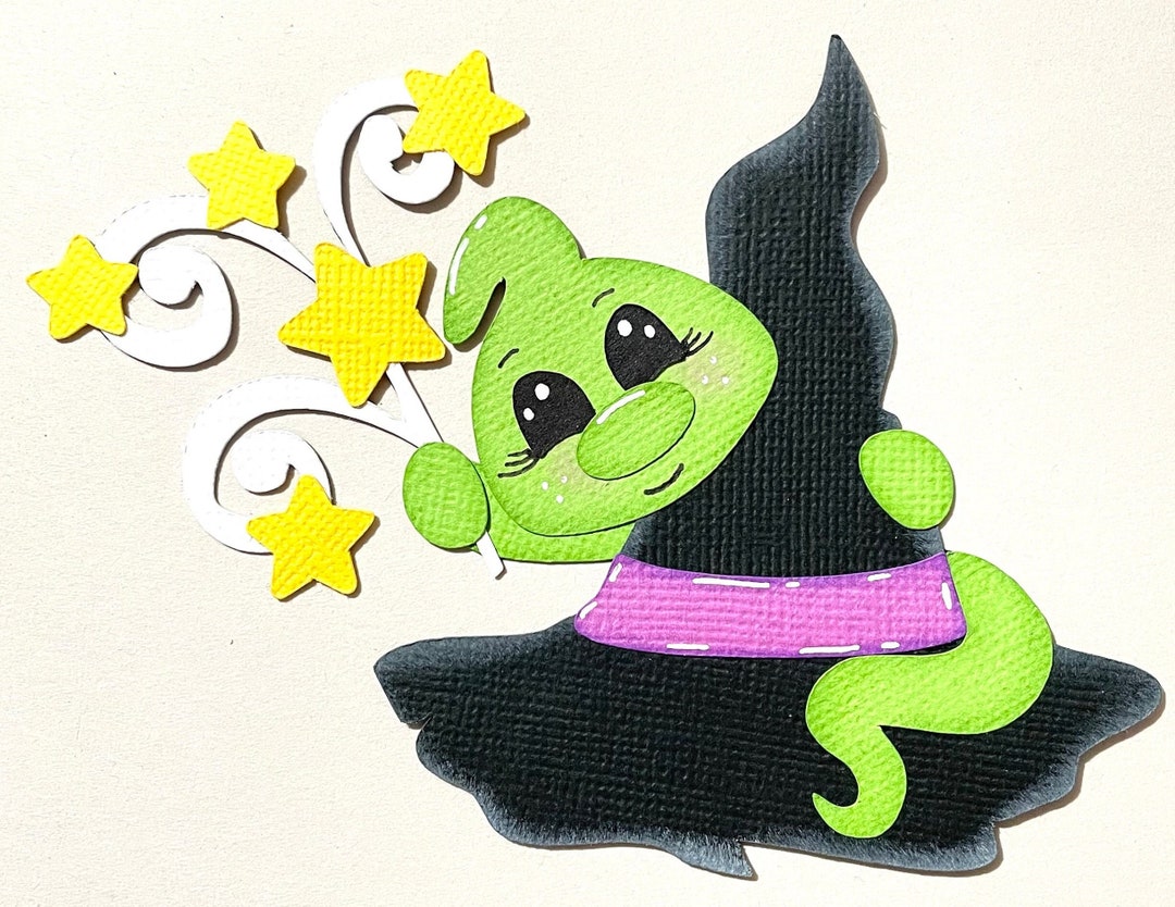 Ghost on Witch Hat Paper Piecing Pre-made Die-cut - Etsy