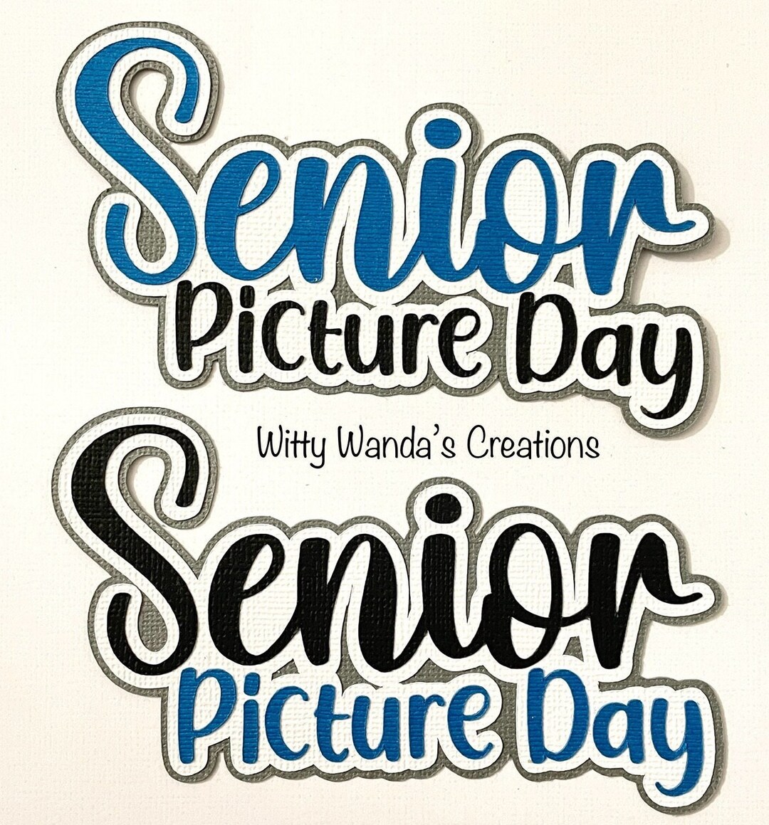 Senior Picture Day Scrapbook Title Die Cut Embellishment Blue Teal ...