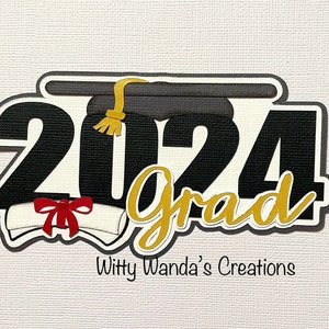 2024 Grad Title Long Pre-made Embellishment Paper-piecing High School ...