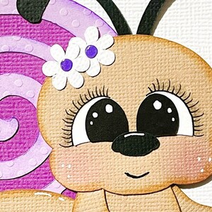 Snail Girl Pre-made Die-cut Paper Piecing Bug Embellishment Scrapbook ...