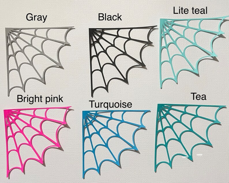 5-12 Corner Spider Web Die-cuts Embellishments 13 Colors Halloween ...