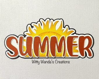 Cool in the Pool Title Summer Pre-made Die Cut Embellishment Scrapbook ...