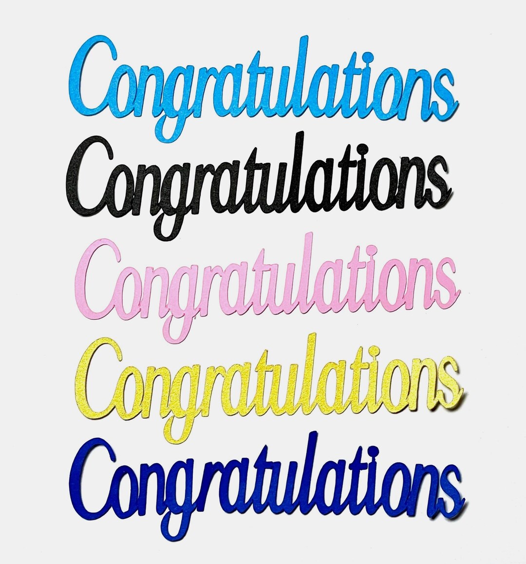 20 Congratulations Pre-cut Greeting Card Sentiment Topper Die Cut ...