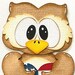 Patriotic Owl Scrapbook Card Topper Pre-made Die Cut Embellishment ...
