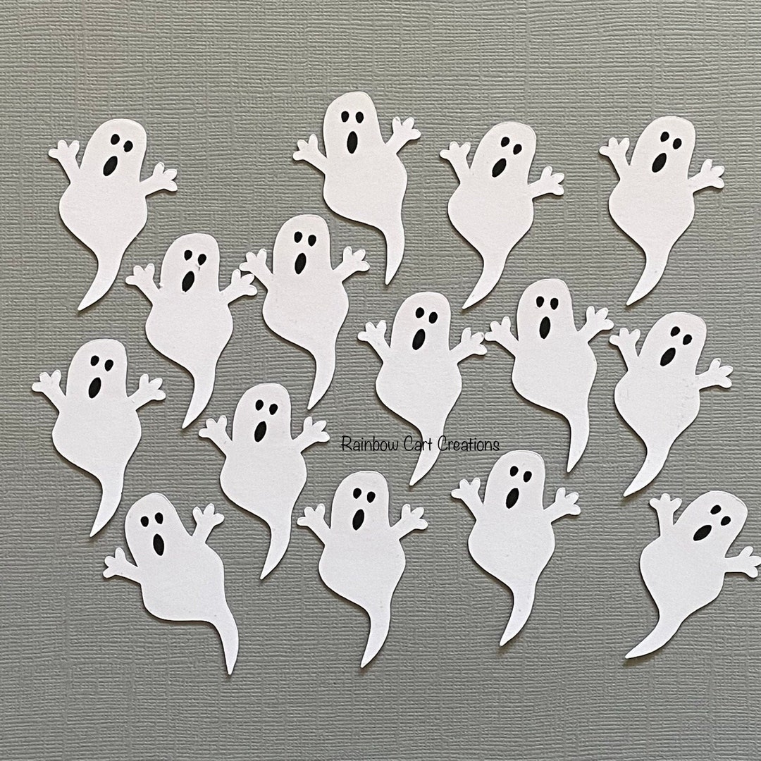 20 Ghost Die Cut Halloween Embellishment Scrapbook Page Card Topper ...