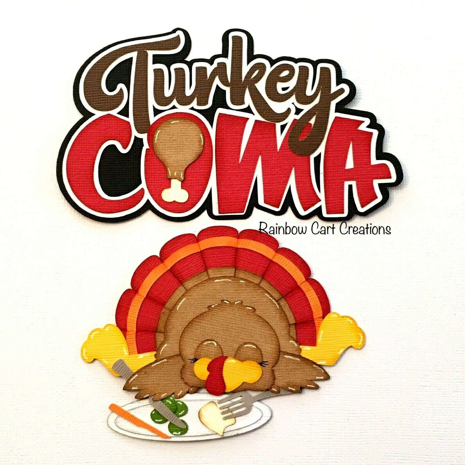 Turkey & Turkey Coma Title Pre-made Die Cut Embellishment - Etsy