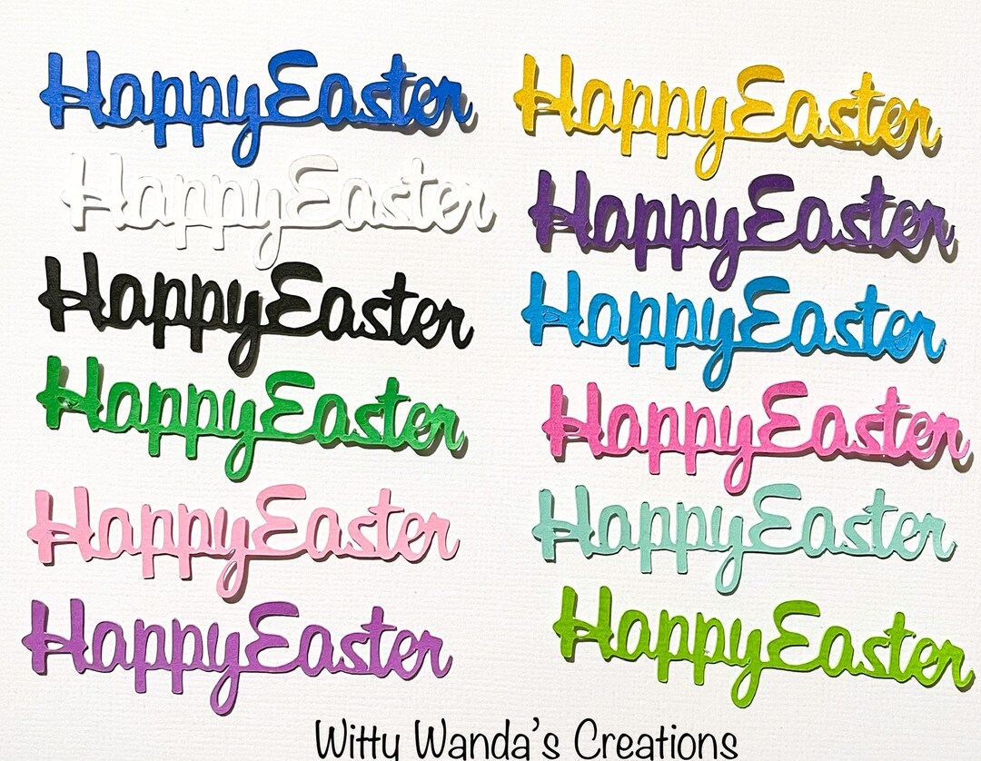 20 Happy Easter Sentiment Title Silhouette Cut-out Pre-cut Die Cut ...