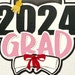 Pink 2024 Grad Title Hat Diploma Pre-made Embellishment Paper-piecing ...