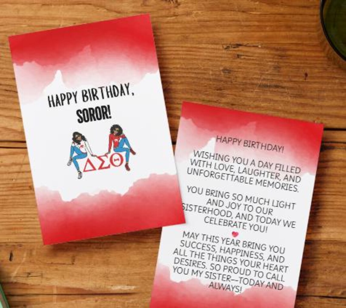 Delta Sigma Theta Sorority Birthday Card - Etsy