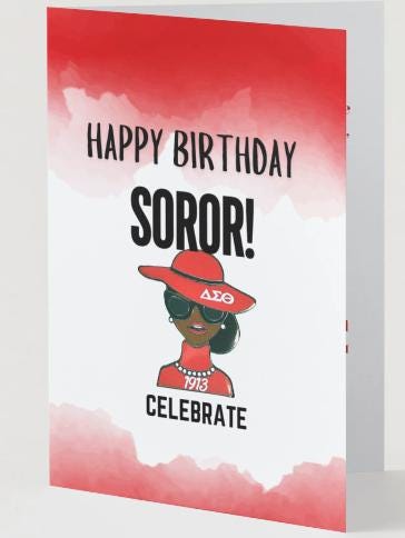 Delta Sigma Theta Sorority Birthday Card - Etsy
