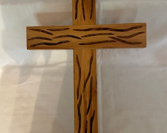 Wood Carved Intertwined Heart Cedar Cross - Etsy