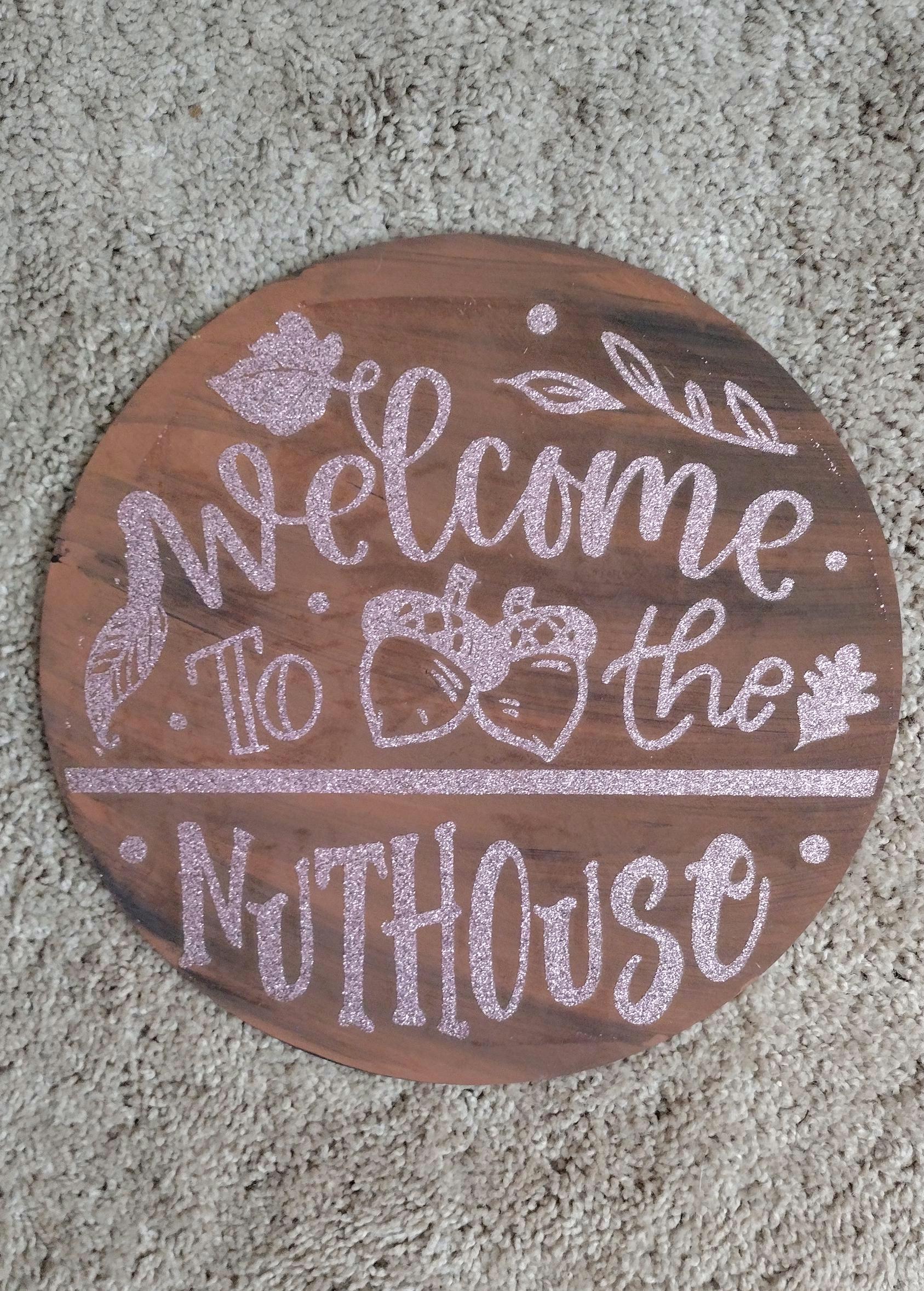 Welcome to the Nut House, Front Wood Door Sign, Door Wreath, Hanging ...
