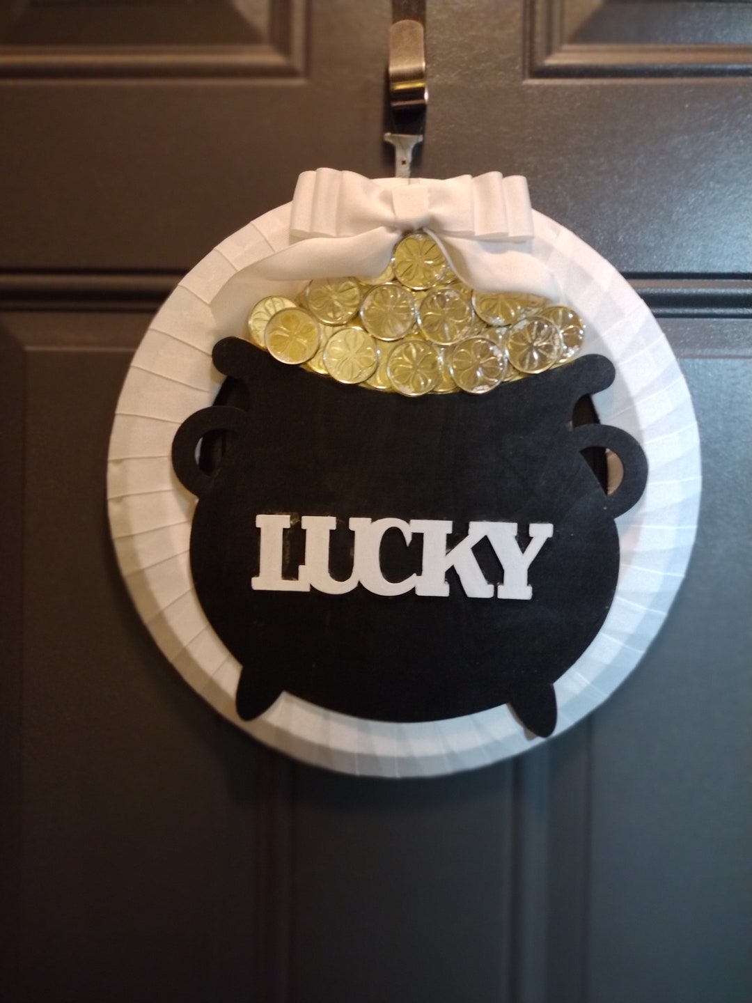 St. Patrick's Day Wreath, St. Patrick's Day Door Decoration, Pot of ...