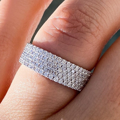 Hammered Wedding Ring the Centurion Band Solid 14K White - Etsy