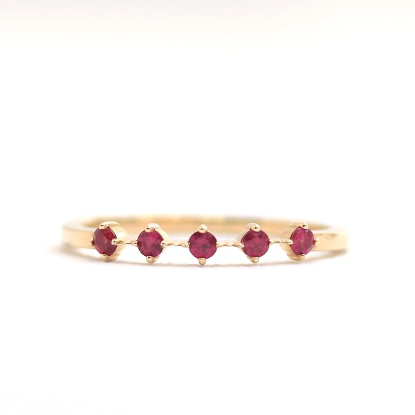 Ruby Wedding Band - Etsy