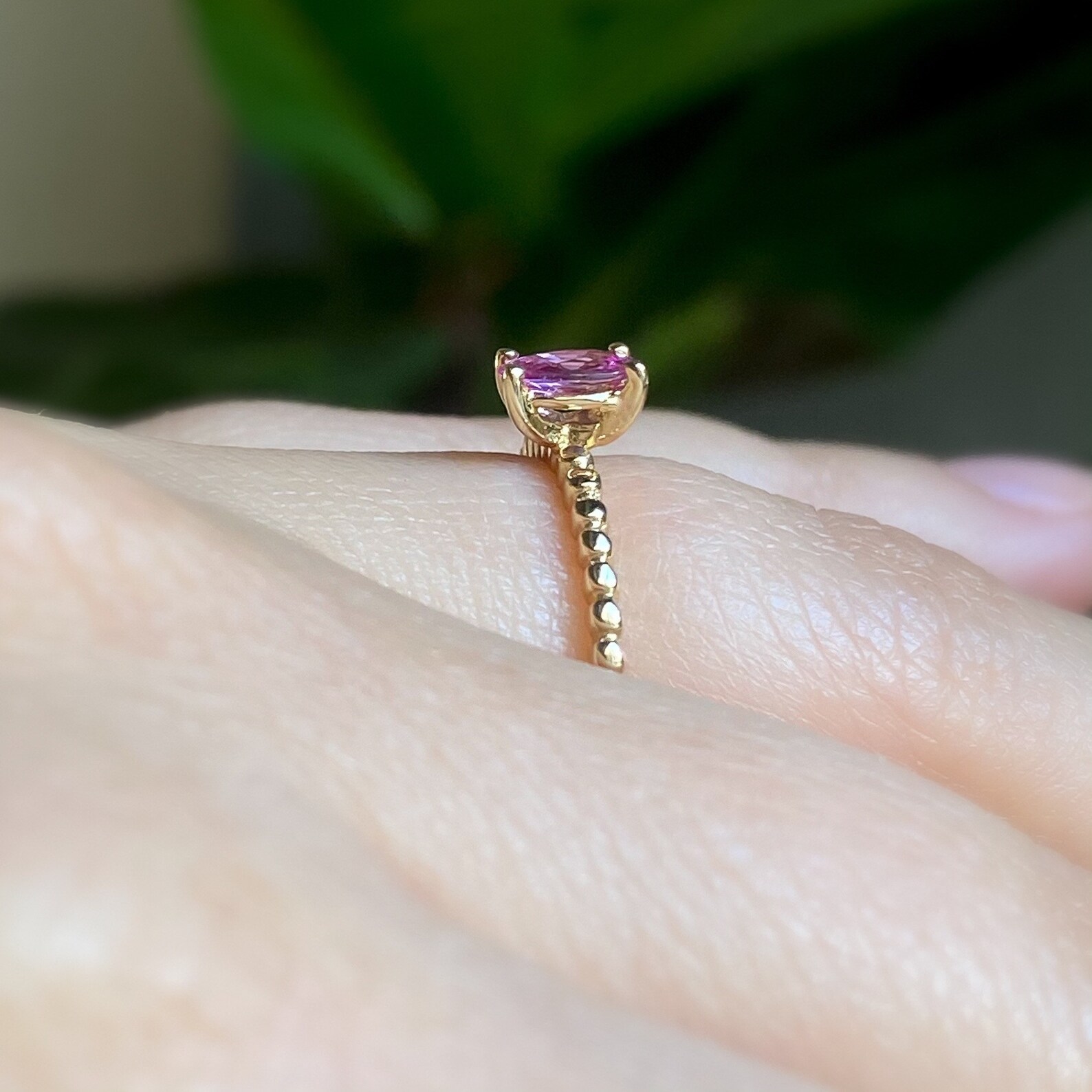 Oval Pink Sapphire Engagement Ring Minimalist Oval Cut - Etsy