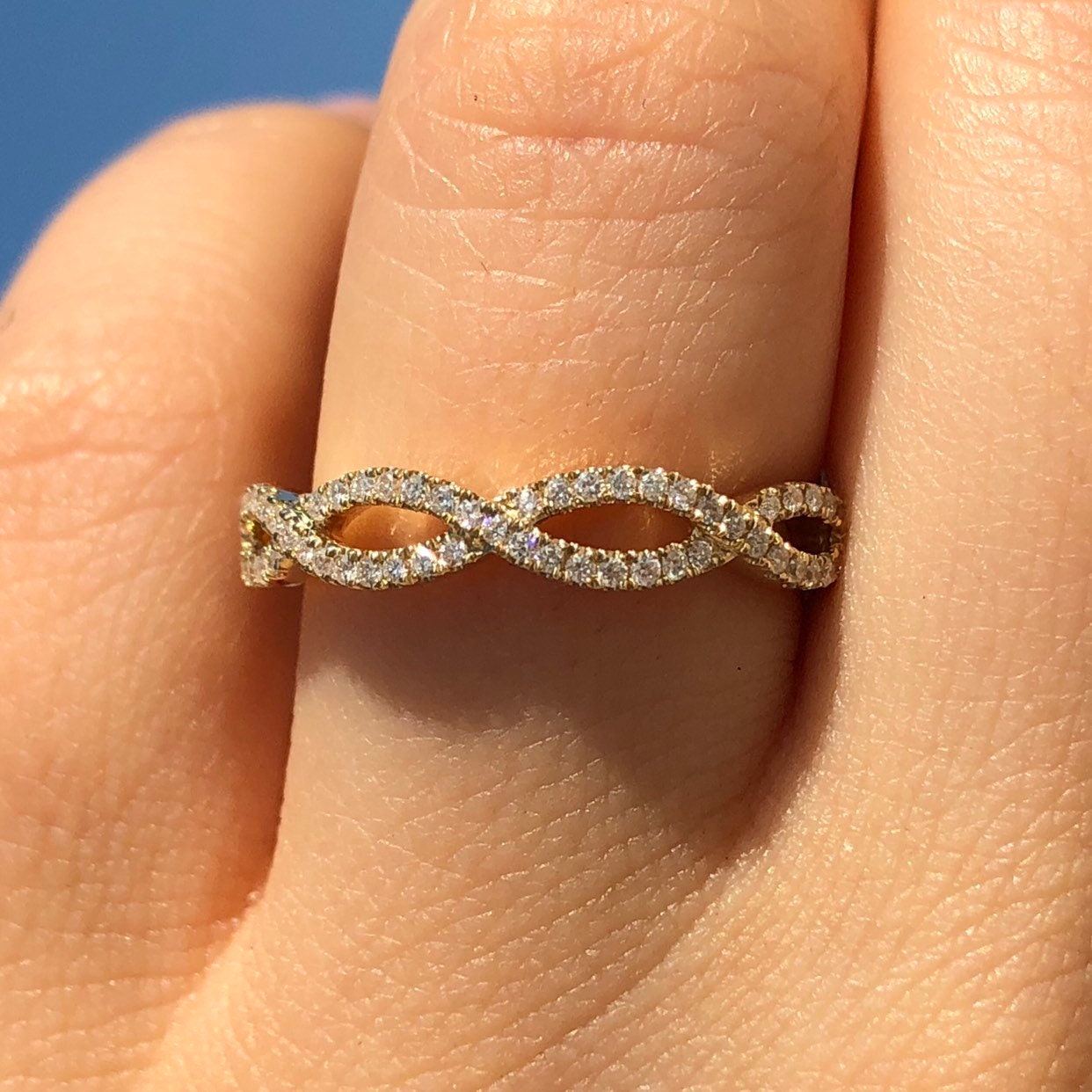 Infinity Ring Diamond Infinity Band Twist Diamond Ring | Etsy