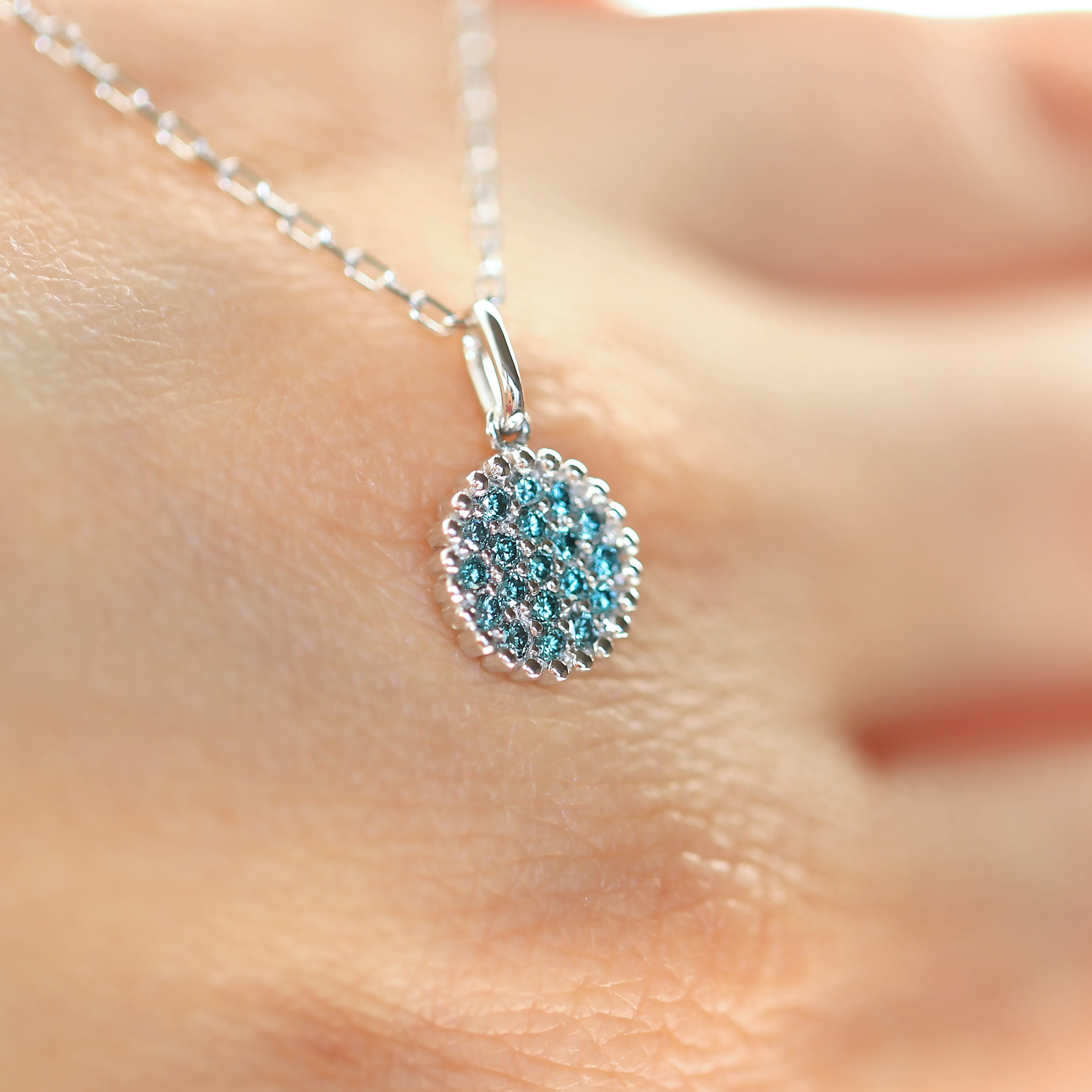 Fancy Blue Diamond Necklace 14K White Gold Natural Blue - Etsy