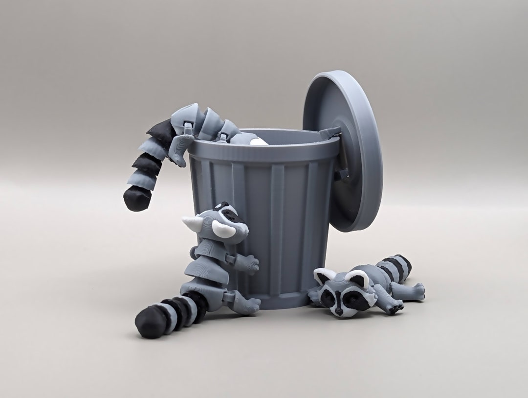 Raccoon (trash Panda) 3D Printed Articulated With Container Options ...