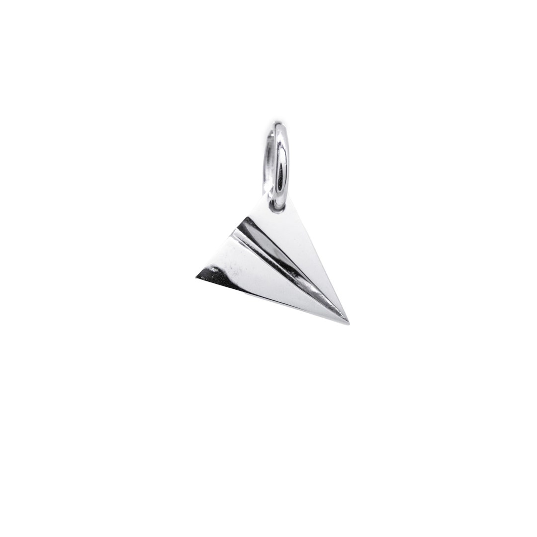 Paper Airplane Pendant, 14k White Gold, Pendant, Charm - Etsy