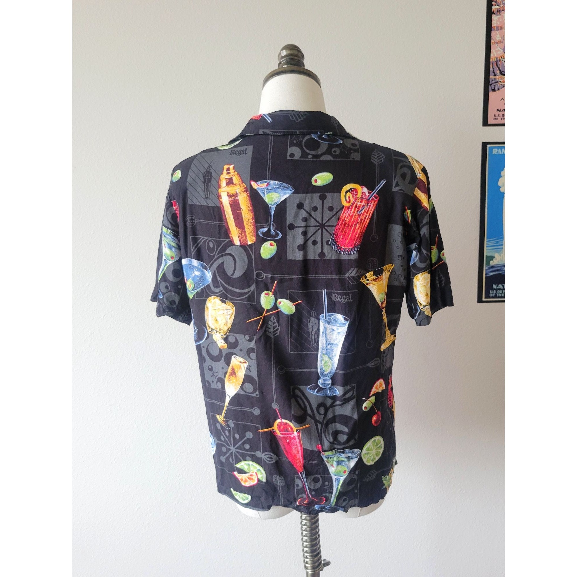 Vintage Paradise Found Hawaiian Cocktail Camp Shirt Womens Medium - Etsy