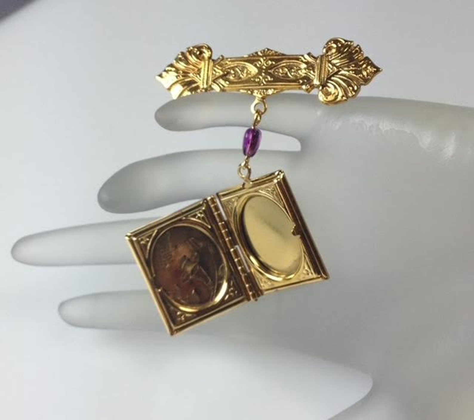 Pin With Locket - Etsy