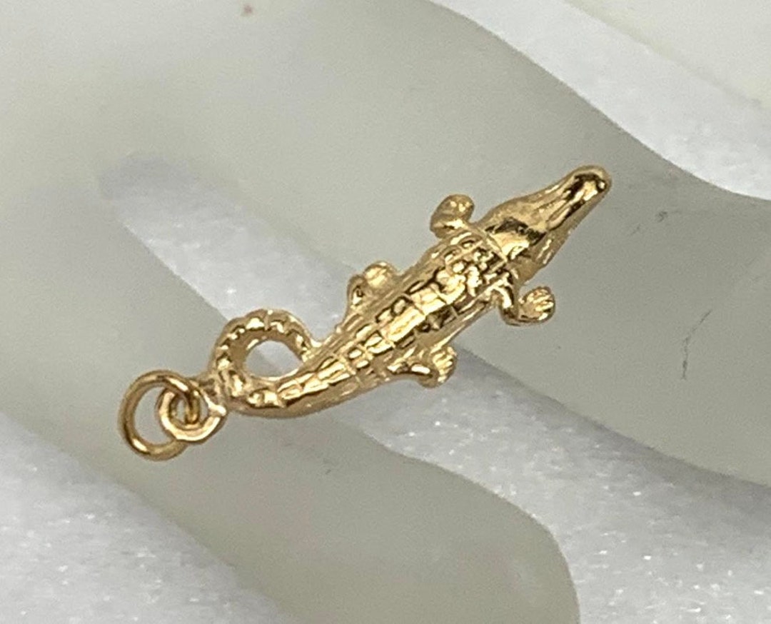 Gator Charm in 14 Karat Yellow Gold - Etsy