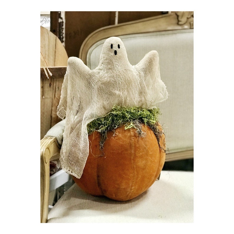 Primitive Ghost on Pumpkin - Etsy