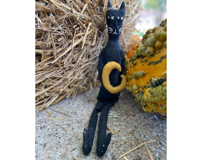Primitive Black Cat - Etsy