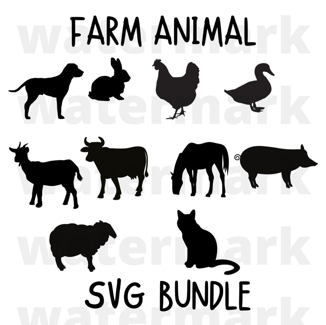 FARM ANIMAL SVG Bundle - Etsy